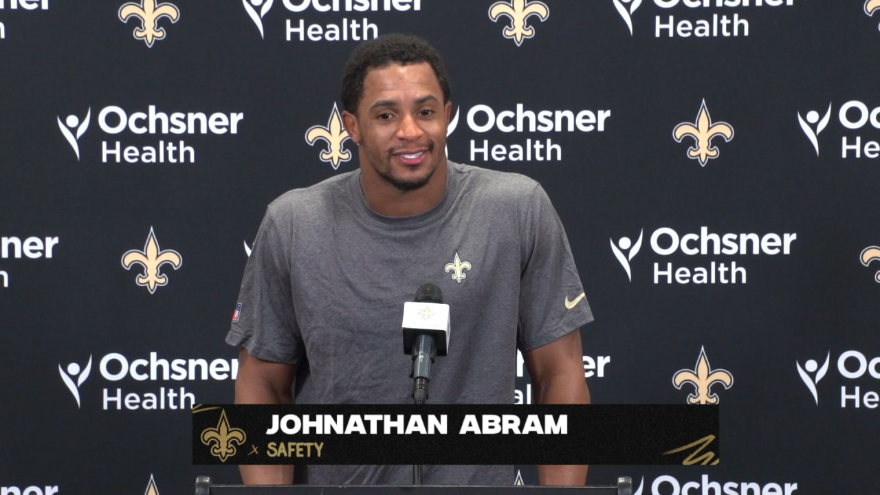 Johnathan Abram talks Derek Carr, USO Tour on Day 13 of Saints Training ...