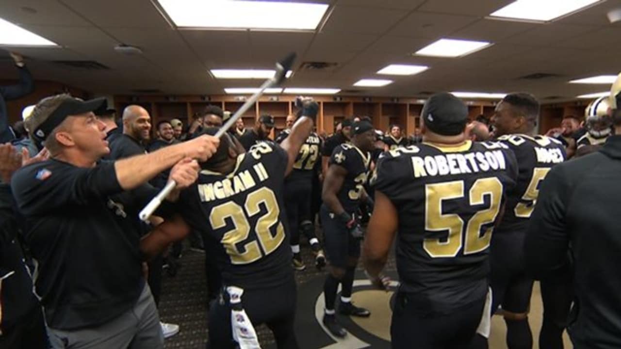 New Orleans Saints celebrate playoff win