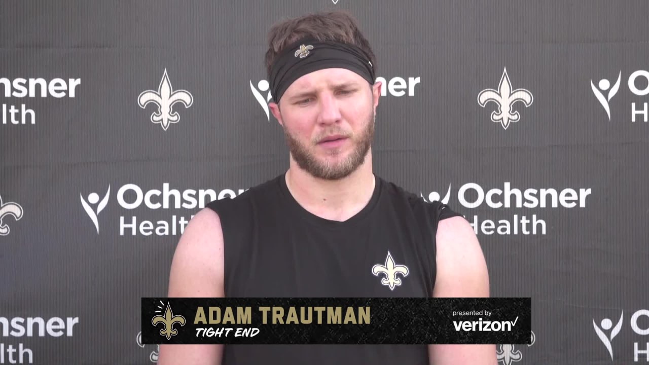 Saints tight end Adam Trautman focused on the gameplan week 7 at ...