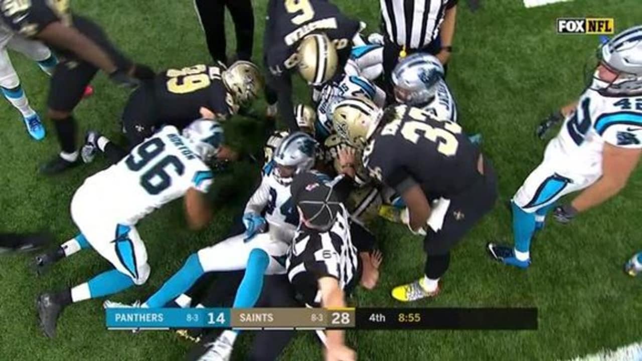 New Orleans Saints safety Chris Banjo squeezes ball from Kaelin Clay to ...