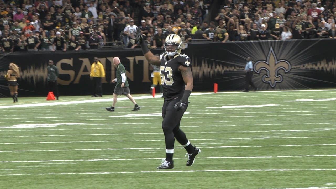 Greer Leads the pregame New Orleans Saints Chant