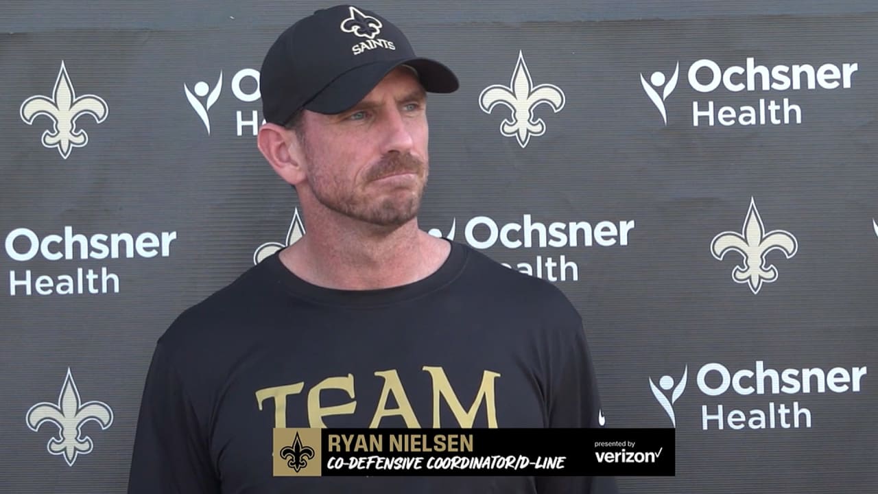 New Orleans Saints co-defensive coordinator Ryan Nielsen on defensive ...