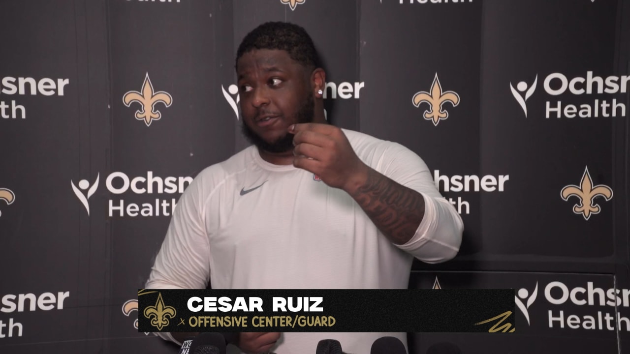 Cesar Ruiz talks health, Jahri Evans on Day 4 of Saints Training Camp 2023