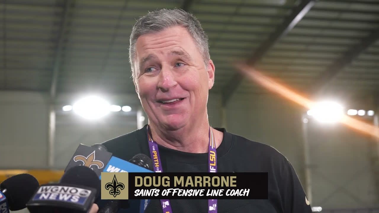 Saints OL coach Doug Marrone talks NFL Draft at LSU Pro Day 2023