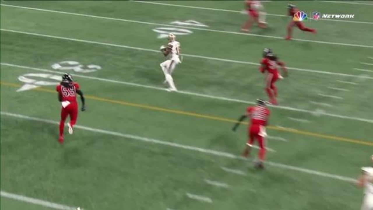 Brandon Coleman slices across midfield for 23-yard gain