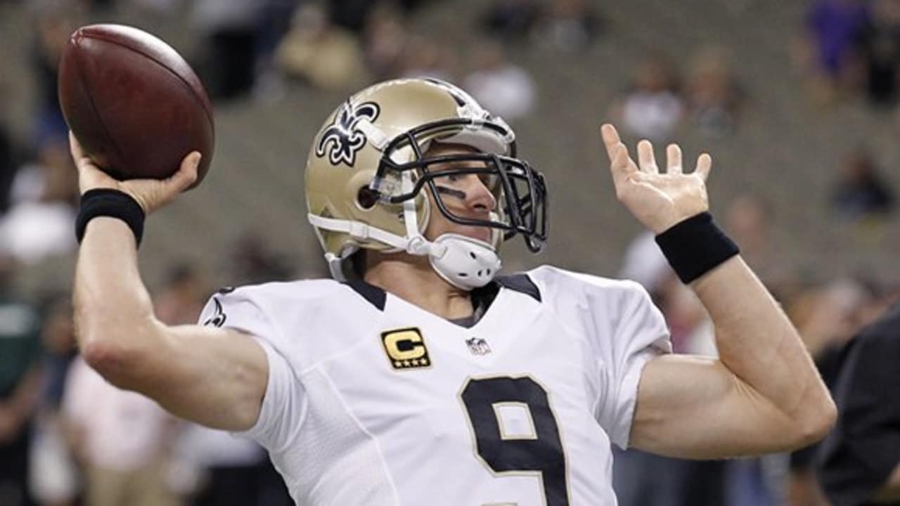 Drew Brees intercepted by Tyrann Mathieu