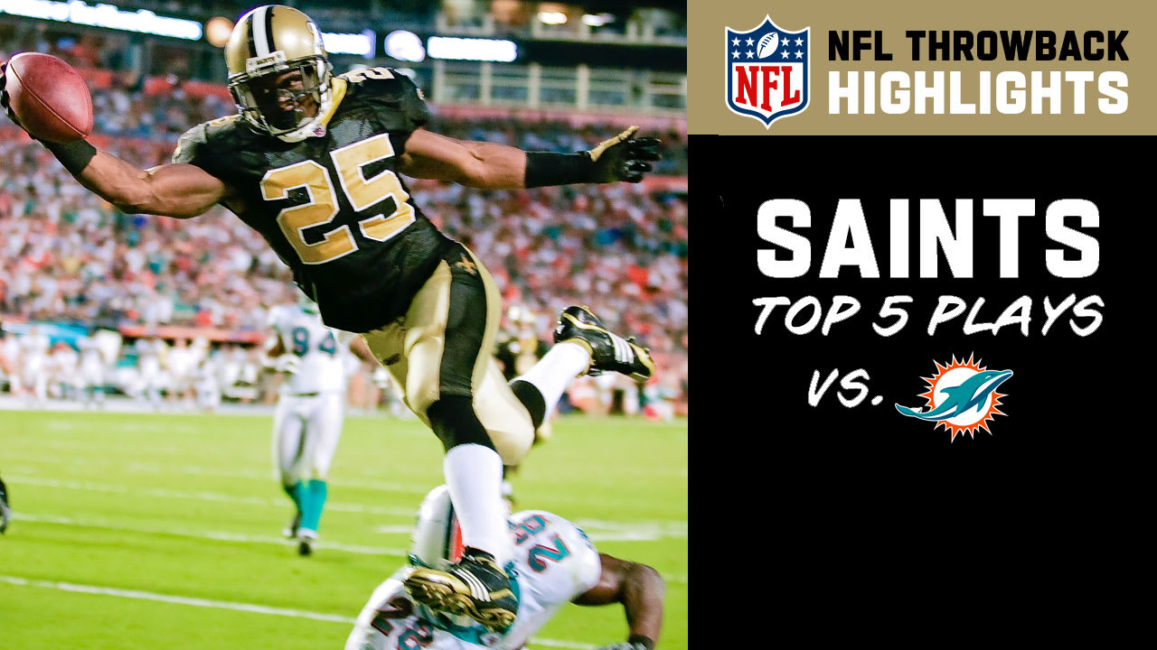 New Orleans Saints Top 5 Plays vs Miami Dolphins | NFL Throwback Highlights