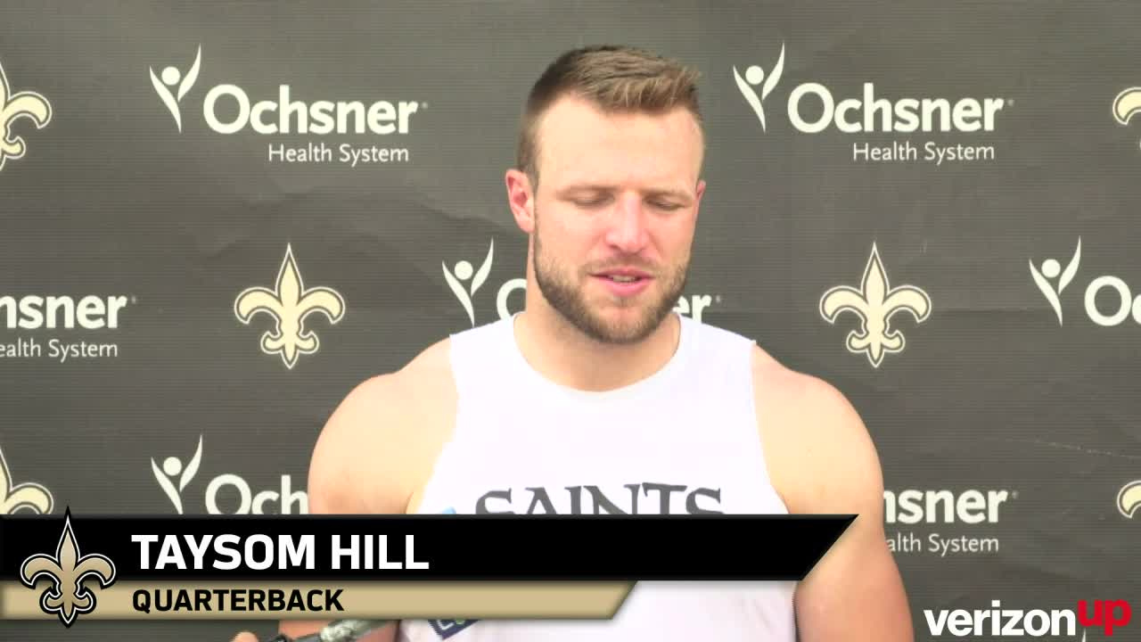 Taysom Hill media availability - 2019 Saints Training Camp - Saturday ...