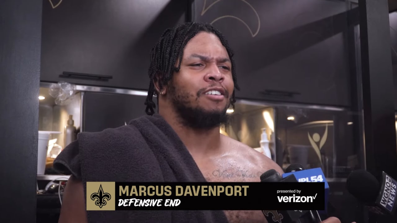 New Orleans Saints defensive end Marcus Davenport on San Francisco ...