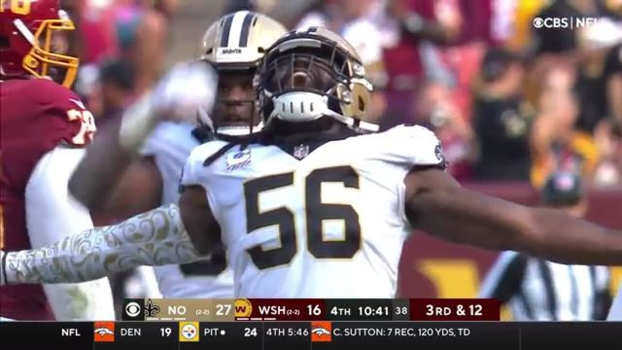 Demario Davis sacks Heinicke on third down | Saints-Washington Highlights