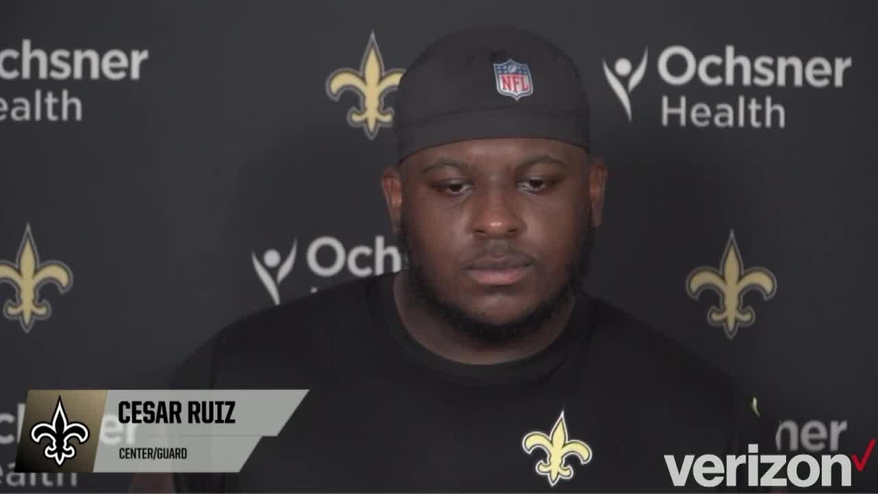 Cesar Ruiz talks playing Center and Guard positions at Saints training camp