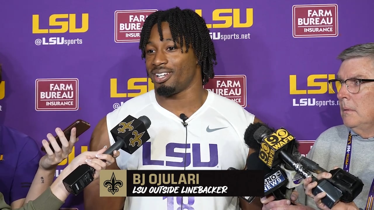 LSU OLB BJ Ojulari talks NFL draft at LSU Pro Day 2023