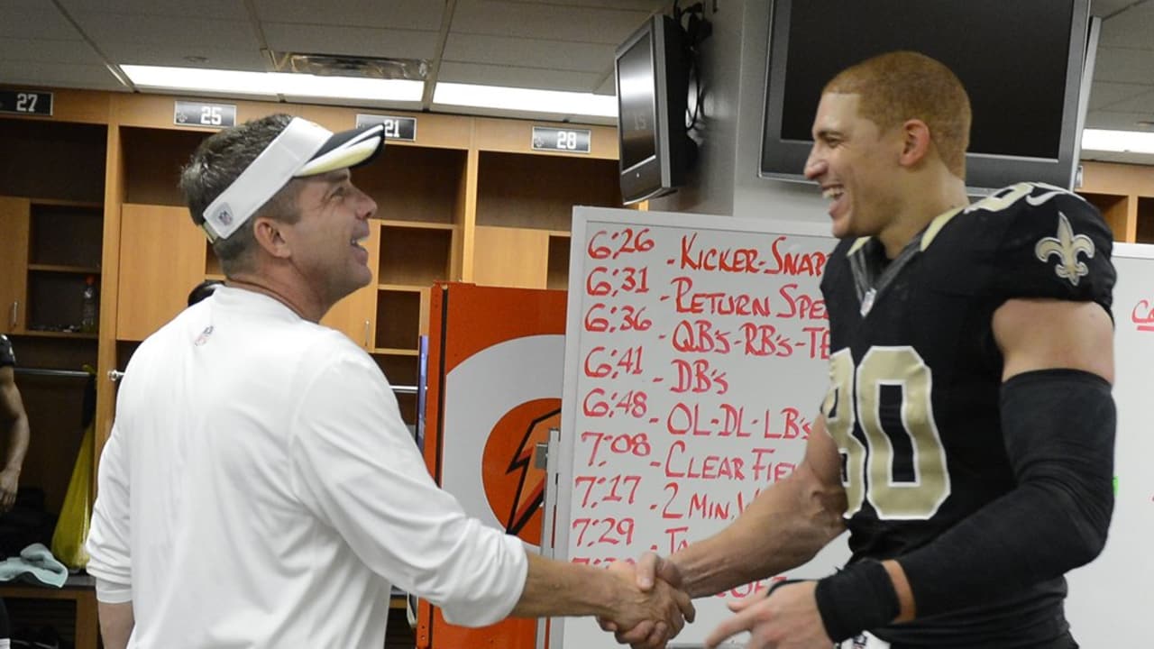 Saints locker room after win vs Packers