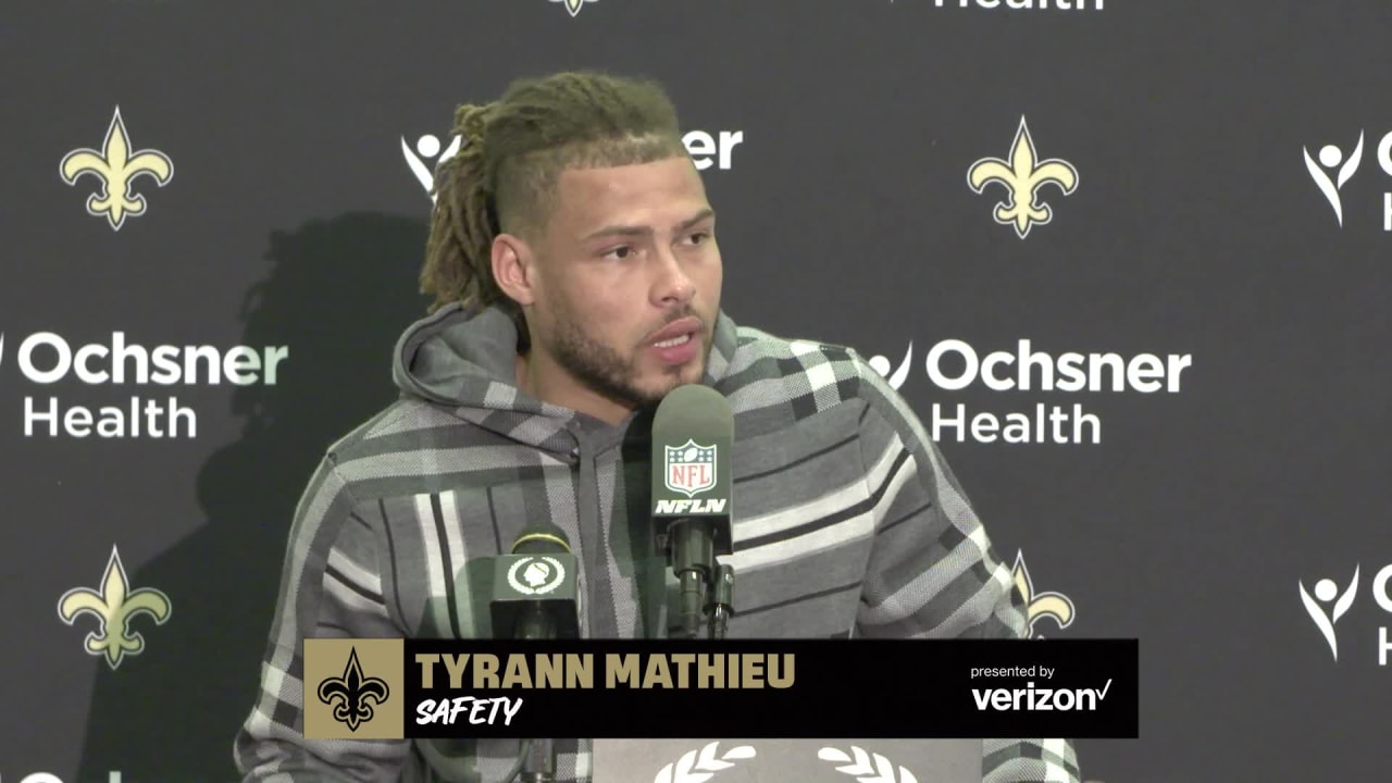 Saints safety Tyrann Mathieu - Saints Bengals 2022 Week 6 Postgame ...