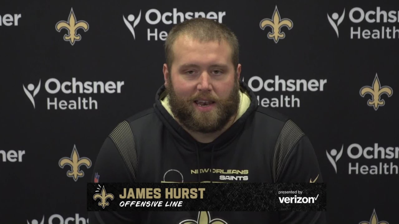 James Hurst on Marcus Davenport | Saints Practice 12-22-21