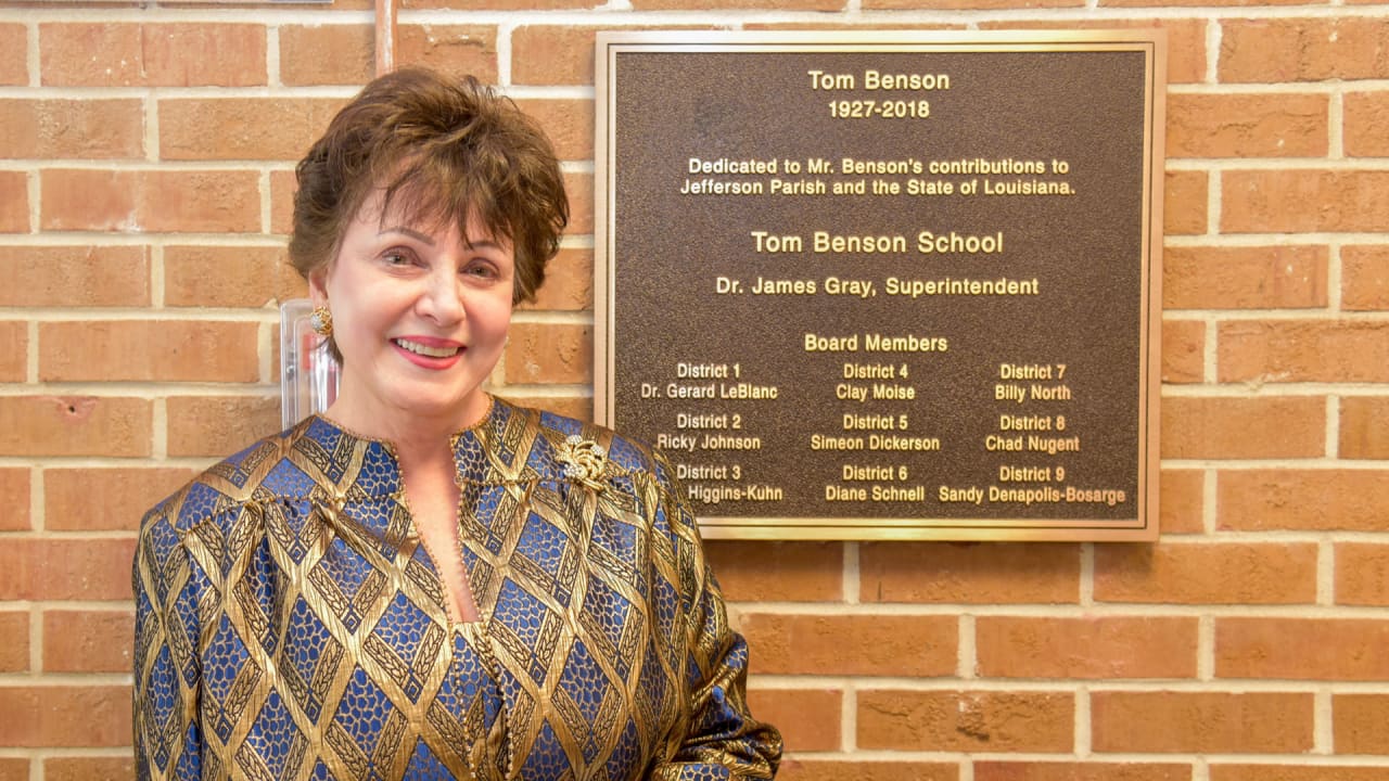 Photos: Gayle Benson attends Tom Benson School dedication ceremony
