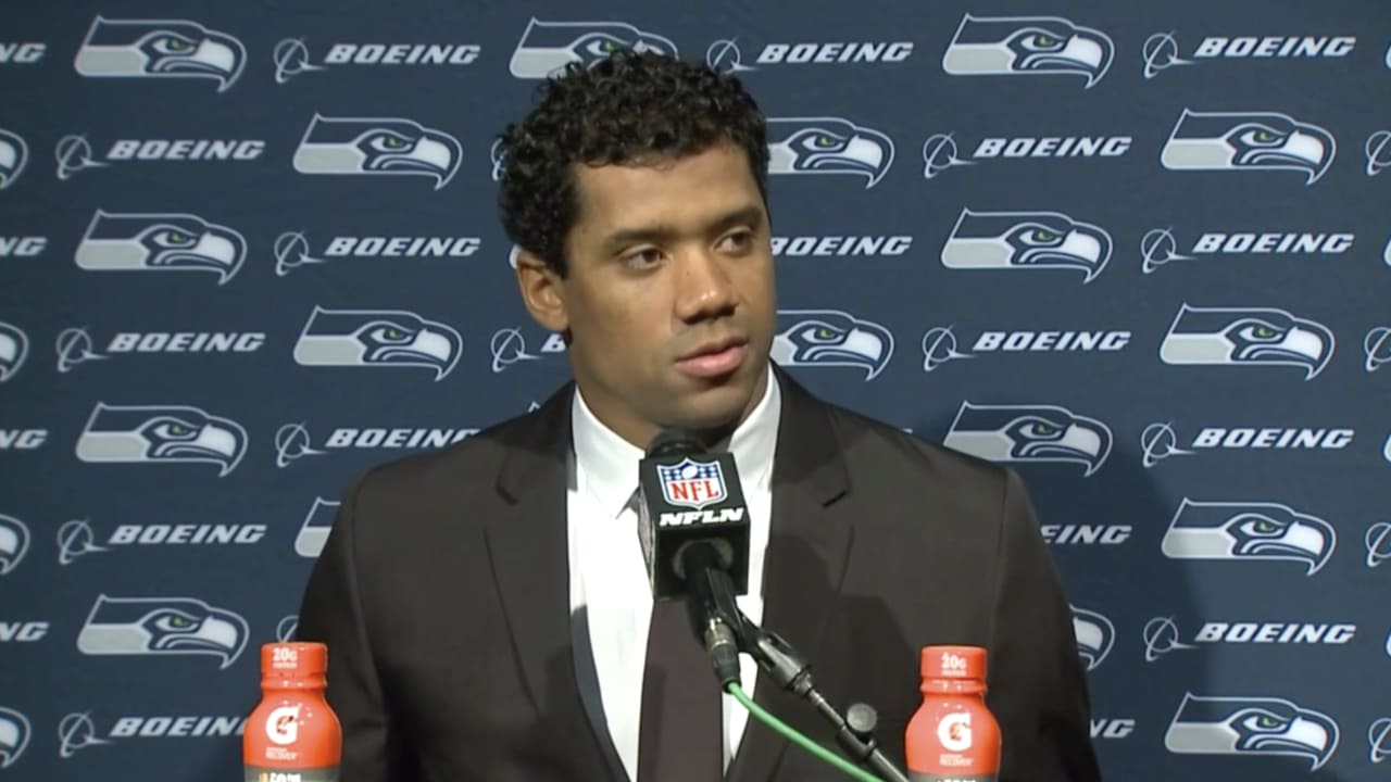 Russell Wilson at Patriots Press Conference