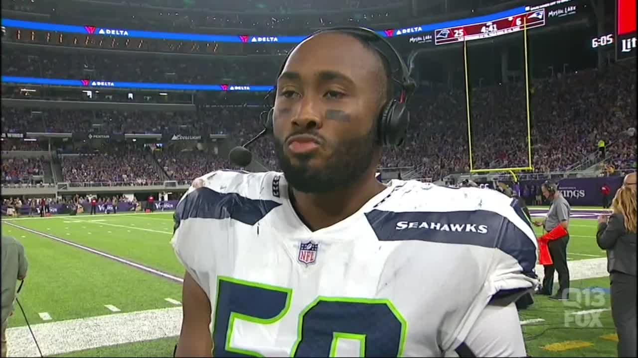 K.J. Wright In-Game Interview At Vikings