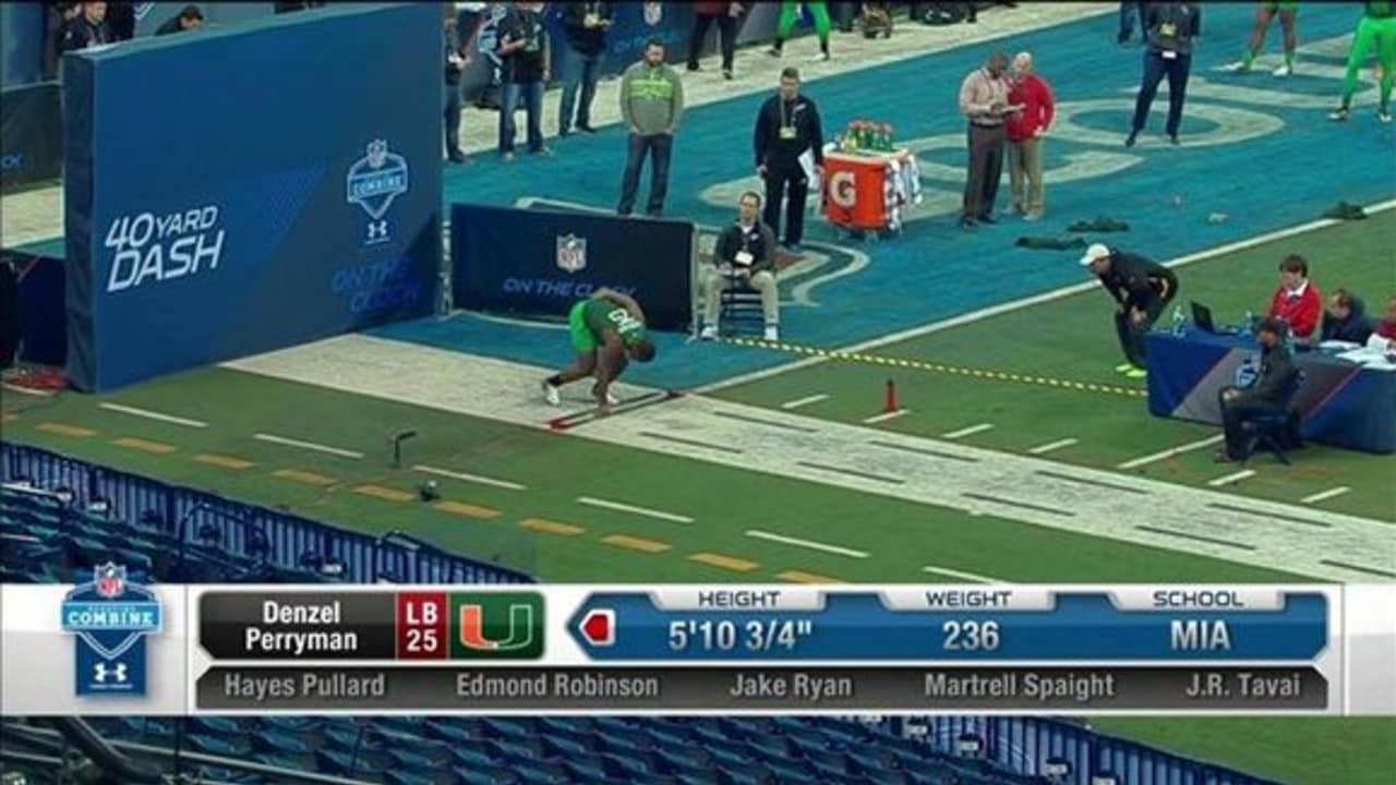 Miami linebacker Denzel Perryman runs the 40