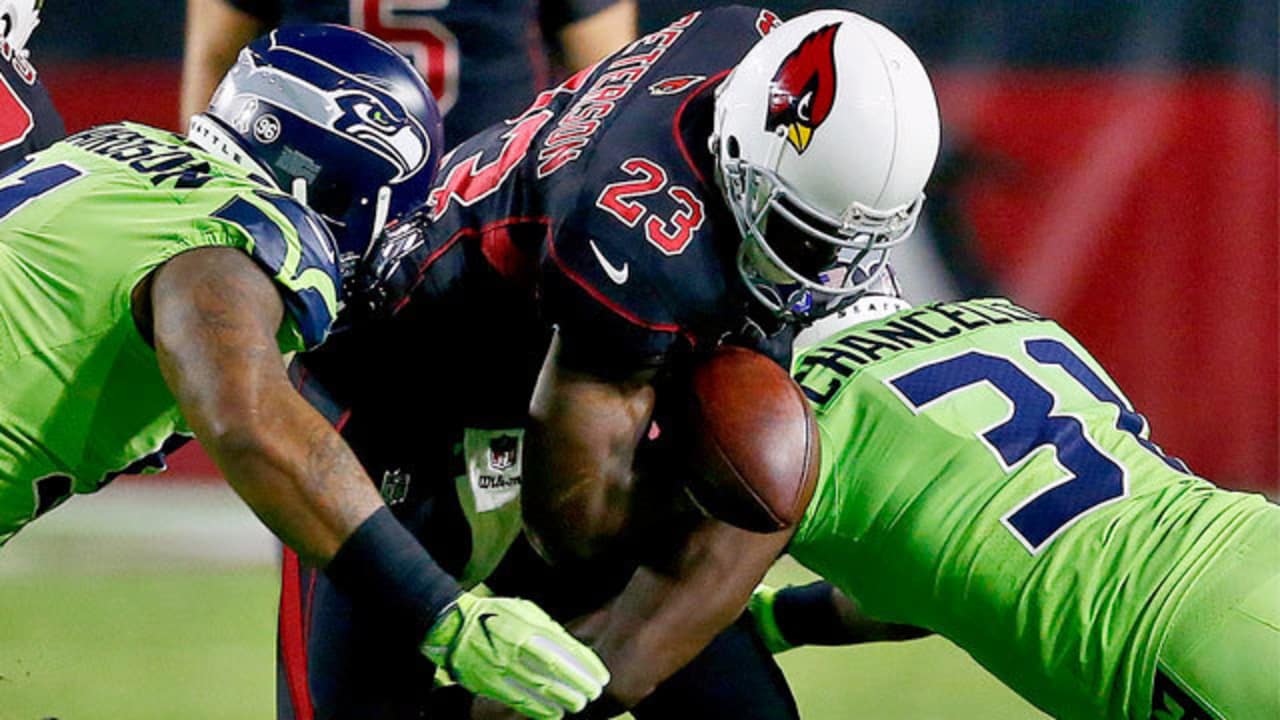 Kam Chancellor Forces Adrian Peterson Fumble, Sheldon Richardson Recovers