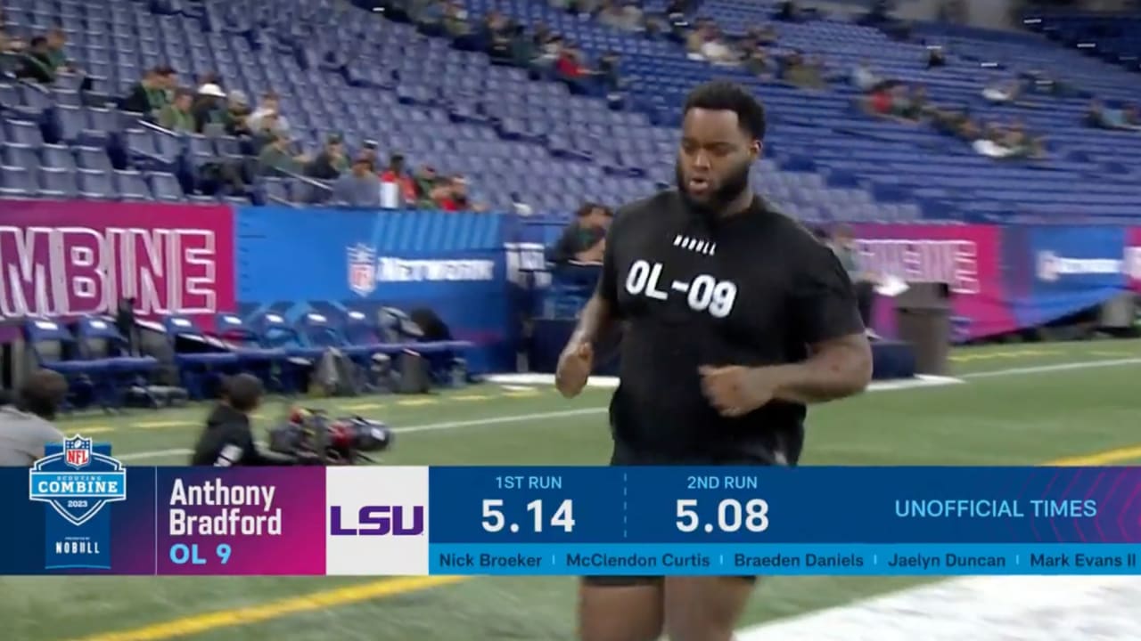 Anthony Bradford Runs Official 5.08-Second 40-Yard Dash At 2023 Combine