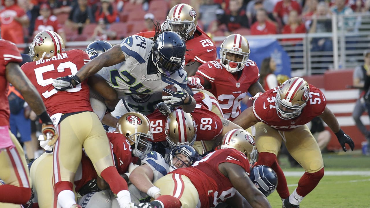 Seahawks Running Back Marshawn Lynch Opens The Scoring at San Francisco ...