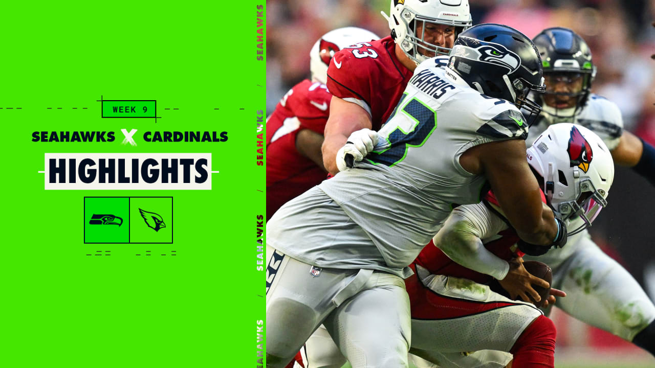 2022 Week 9 Seahawks at Cardinals Shelby Harris Sacks Kyler Murray ...