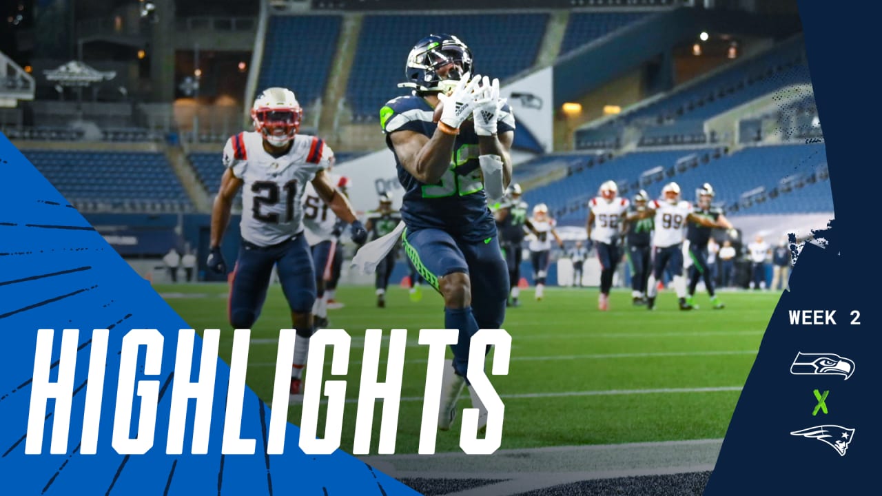 Russell Wilson throws fifth TD against Patriots to Chris Carson