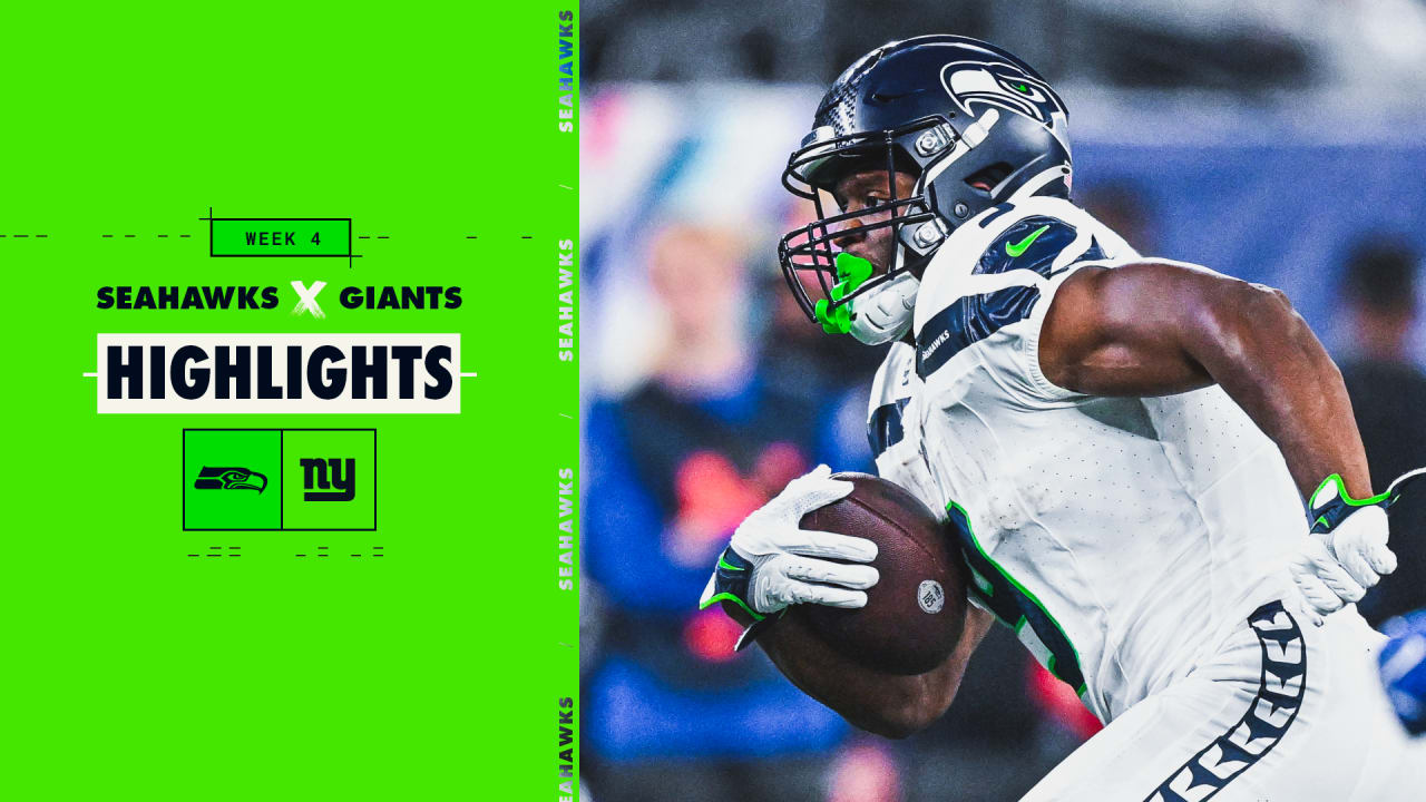 2023 Week 4 Seahawks at Giants Kenneth Walker III Rushes For 31-Yard ...