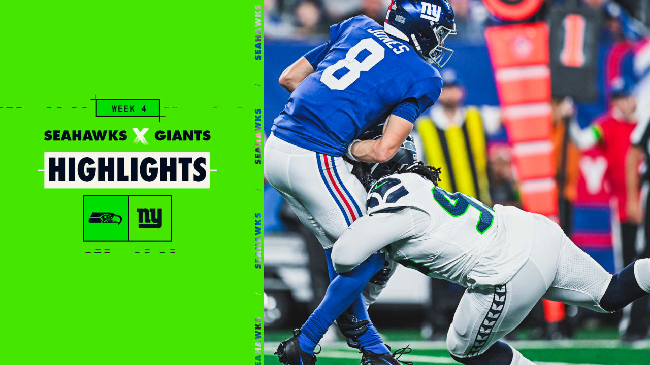 2023 Week 4 Seahawks at Giants Myles Adams Records Sack Of Daniel Jones Highlight