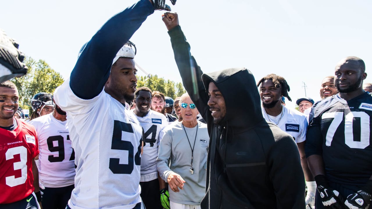 Rapper Kendrick Lamar at Day 2 of Training Camp