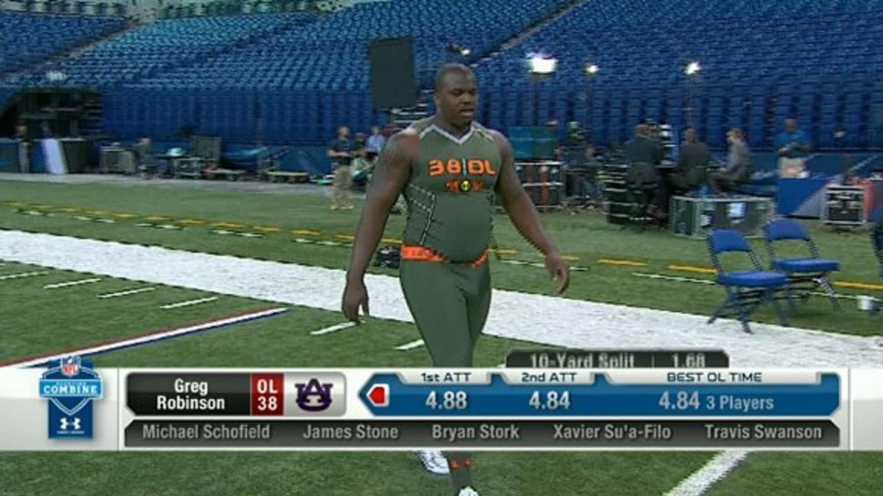 Greg Robinson shows off his speed