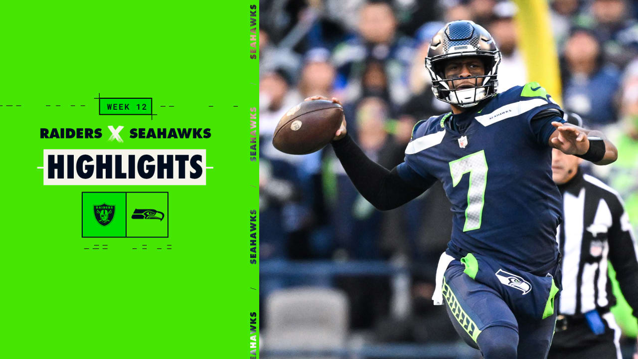 2022 Week 12 Seahawks vs. Raiders Geno Smith Highlights