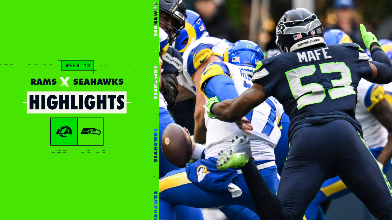 2022 Week 18 Seahawks vs. Rams Boye Mafe Sacks Baker Mayfield Highlight