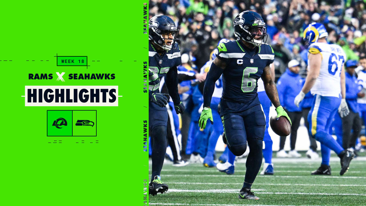 2022 Week 18 Seahawks vs. Rams Quandre Diggs Intercepts Baker Mayfield In Overtime Highlight