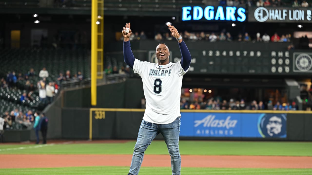 Carlos Dunlap II Throws First Pitch at Mariners Game