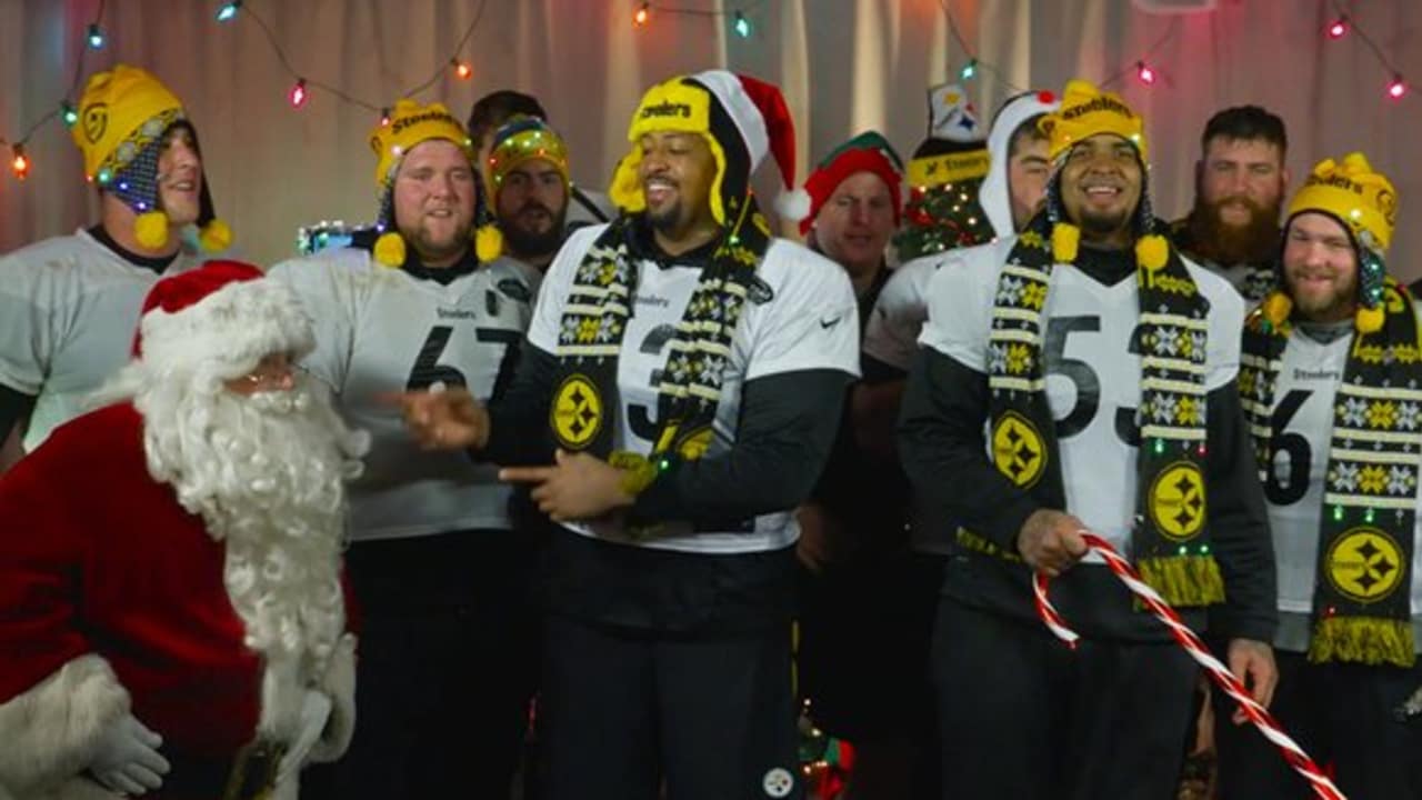 Steelers sing Santa Claus is Coming to Town