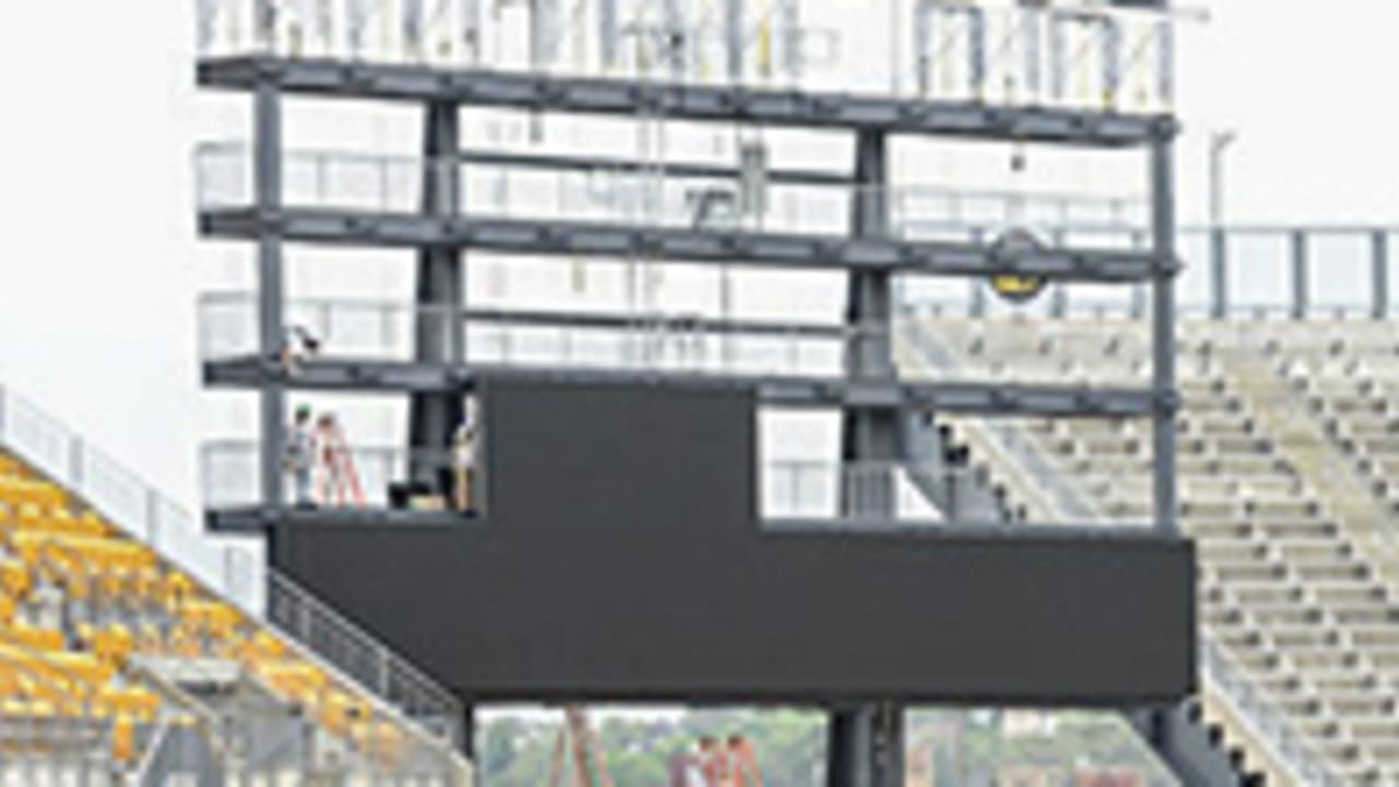 Scoreboard installation is progressing