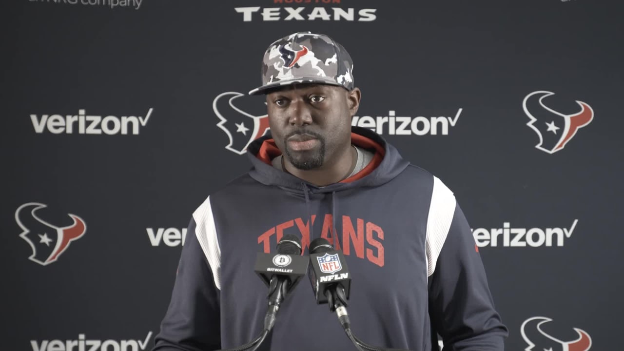 DL Coach Jacques Cesaire | Press Conference recapping Texans vs ...