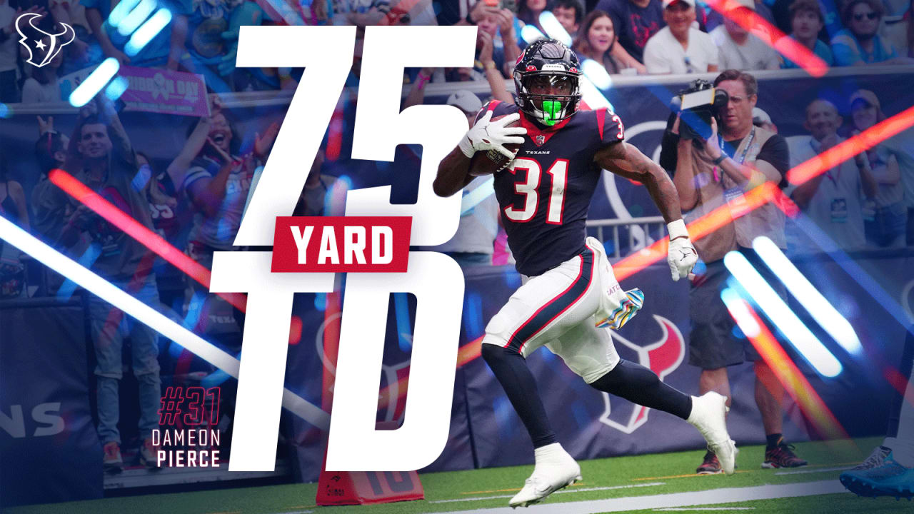 Houston Texans Rookie RB Dameon Pierce injected a spark into the game ...