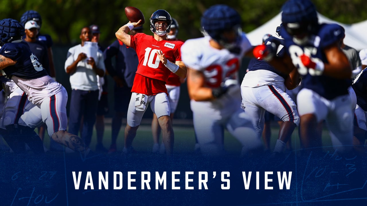 Marc Vandermeer reflects on the first day of practice in pads. Houston ...