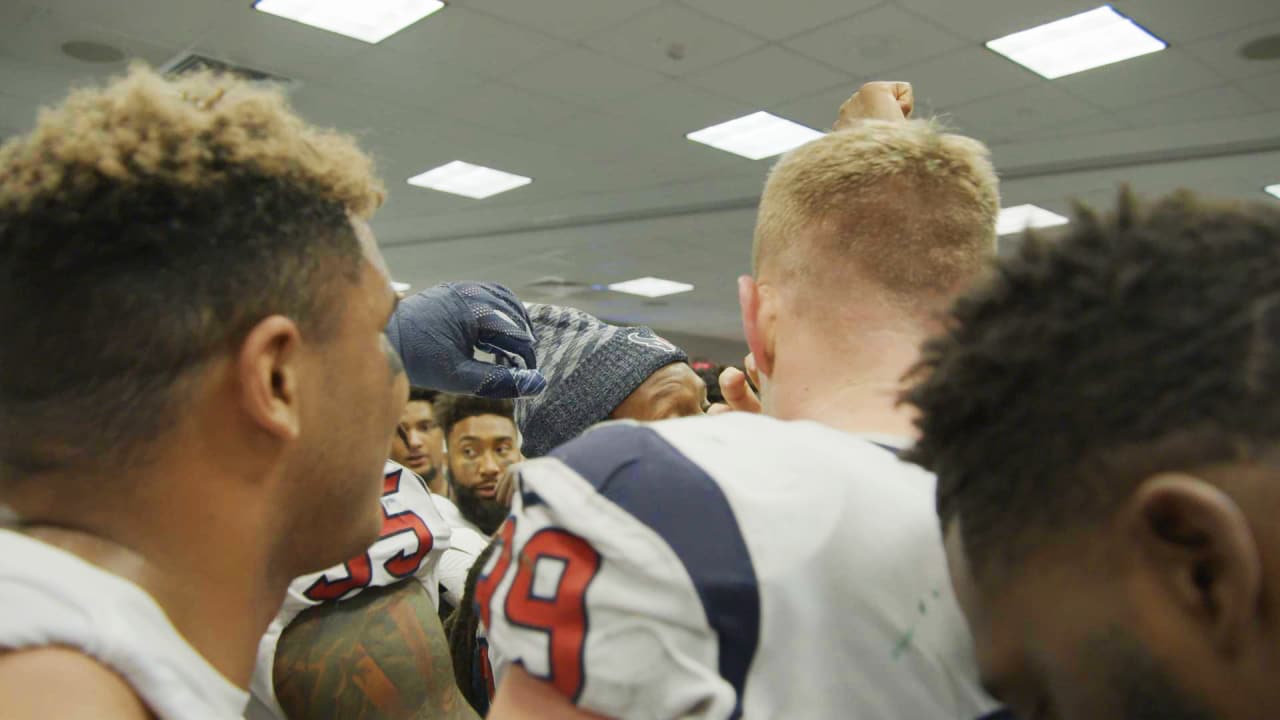 EXCLUSIVE: Texans locker room celebration
