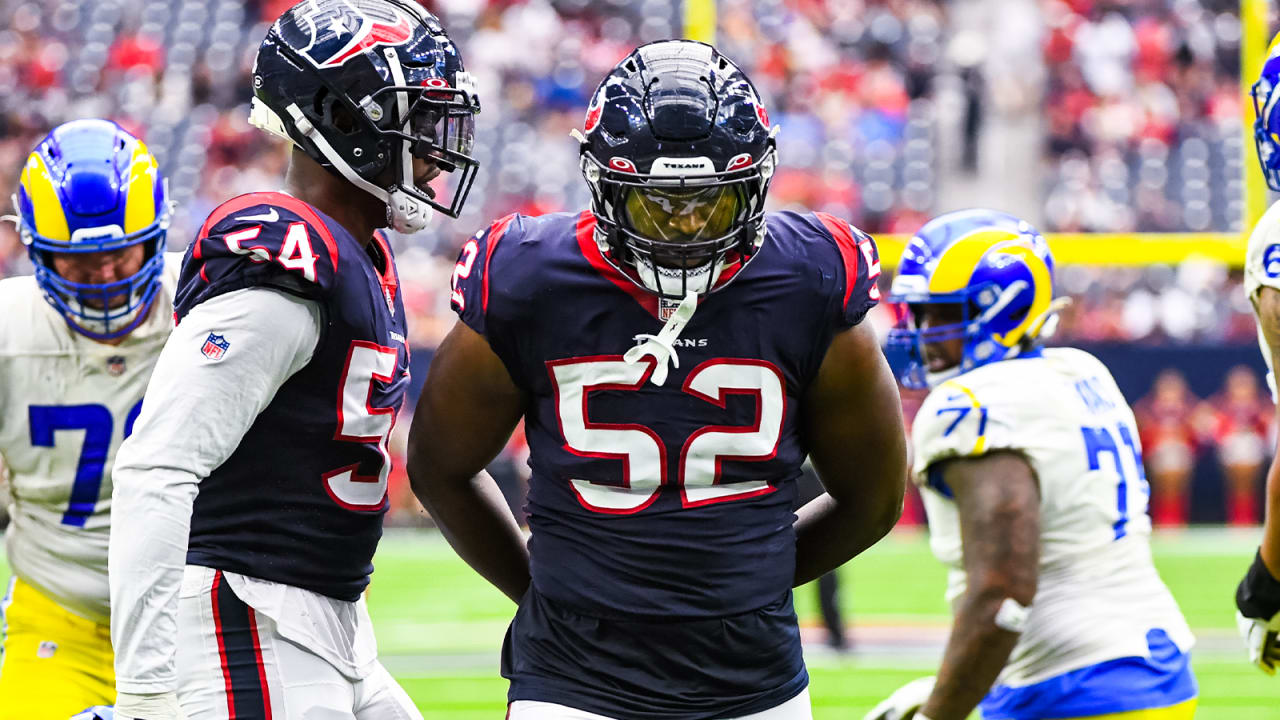 Houston Texans DL Jonathan Greenard picked up a sack Sunday in the loss ...
