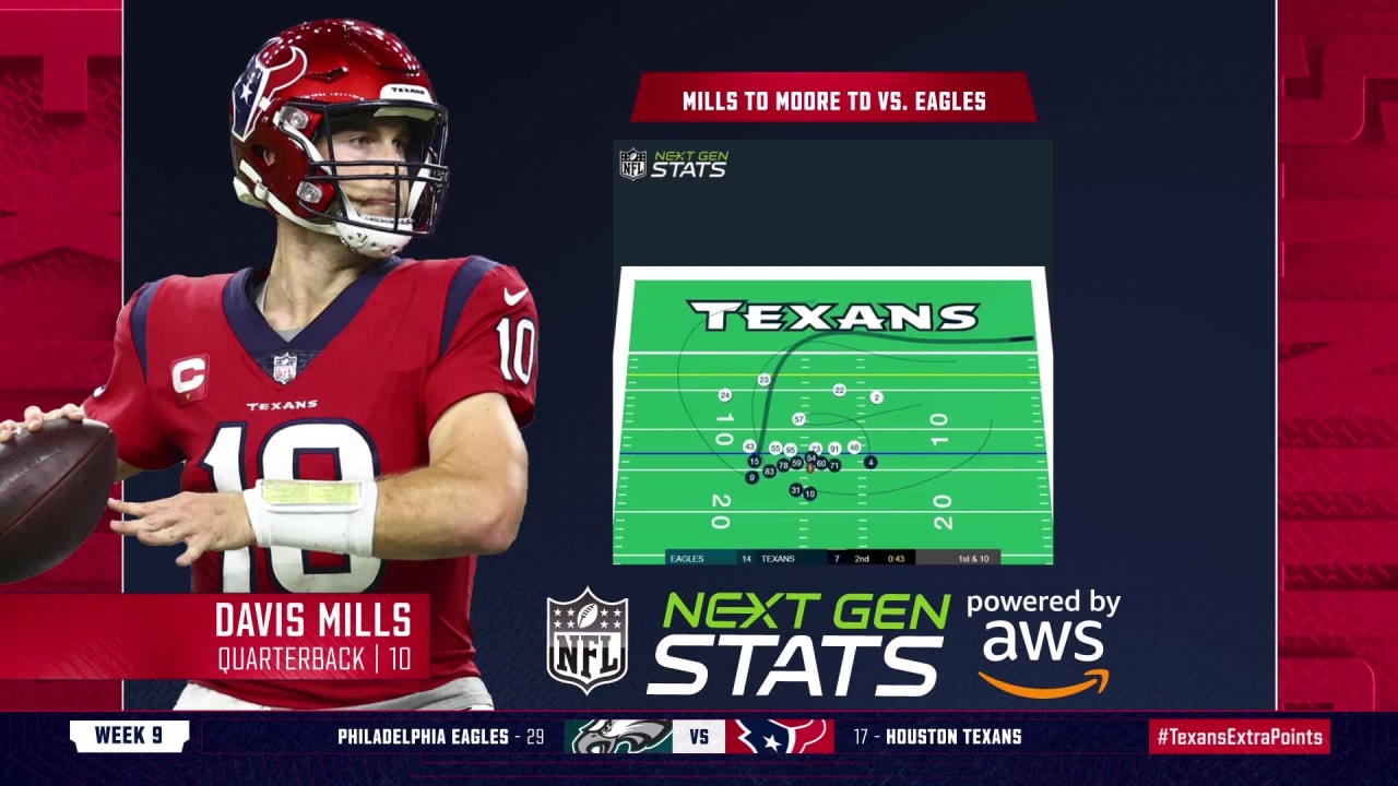Davis Mills' TD pass to Chris Moore ‍♂️ | Week 9: Next Gen Stats