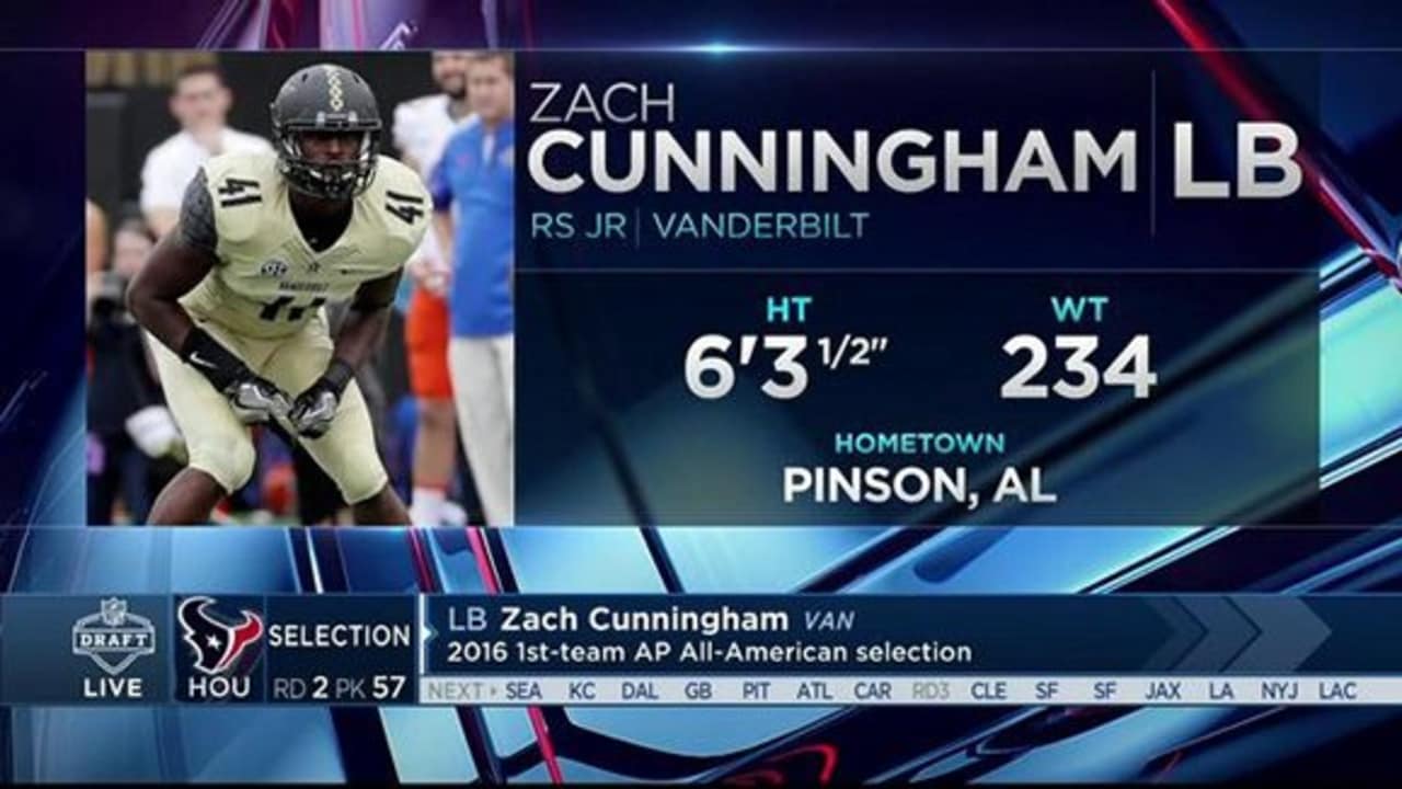 Andre Johnson announces Cunningham at No. 57