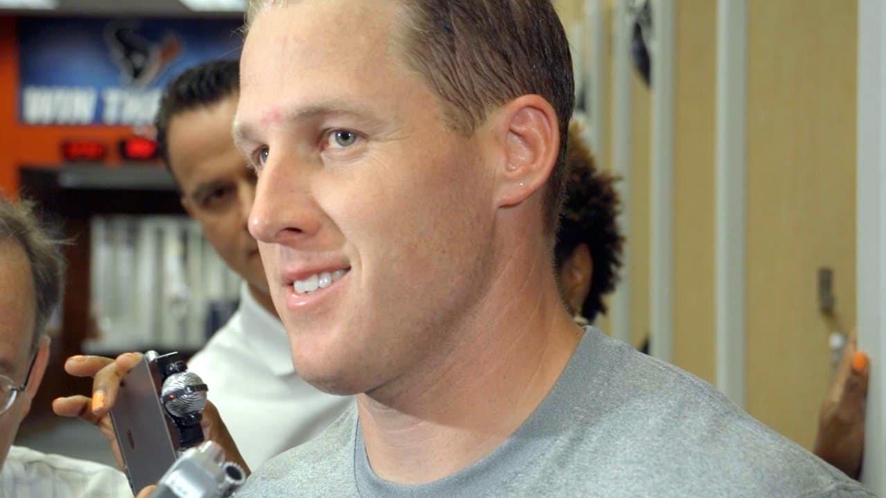 Nick Novak meets with the media