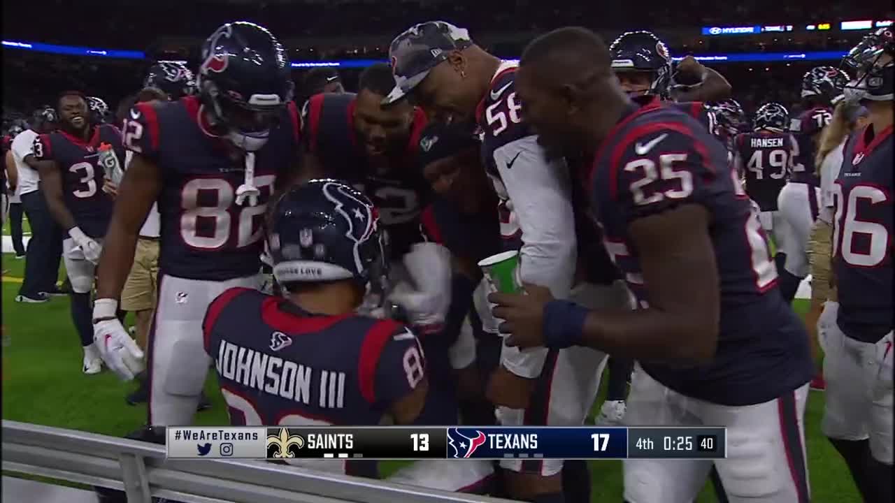 CELLY! Johnny Johnson III gets LOVE on the sideline