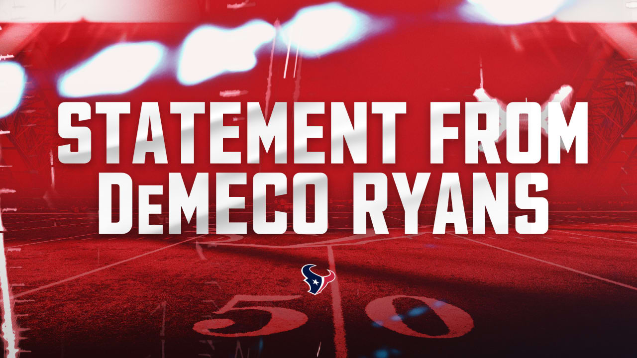 Houston Texans General Manager Nick Caserio makes a statement on the ...