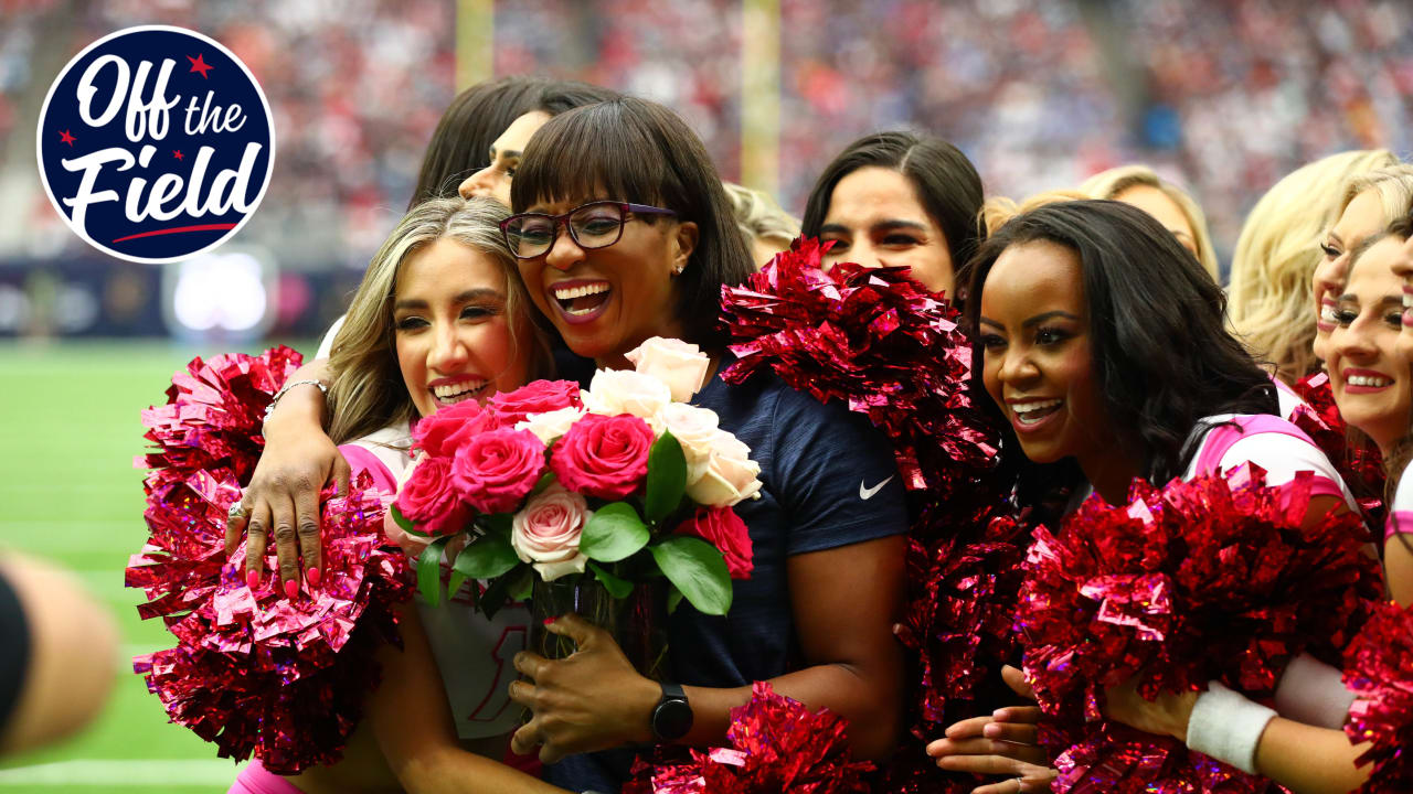 Houston Texans Cheer Alumna Ada was recognized on Pink Ribbon Day.