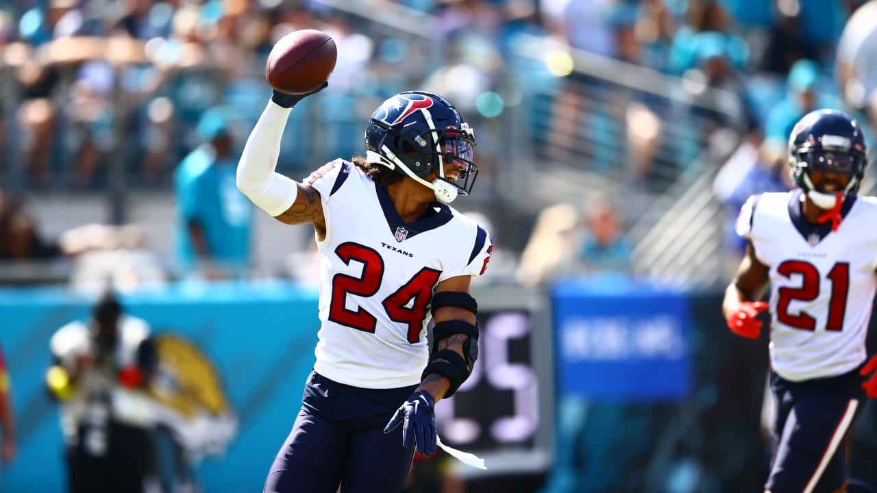 Houston Texans Rookie DB Derek Stingley Jr. comes up with a big interception at Jacksonville.
